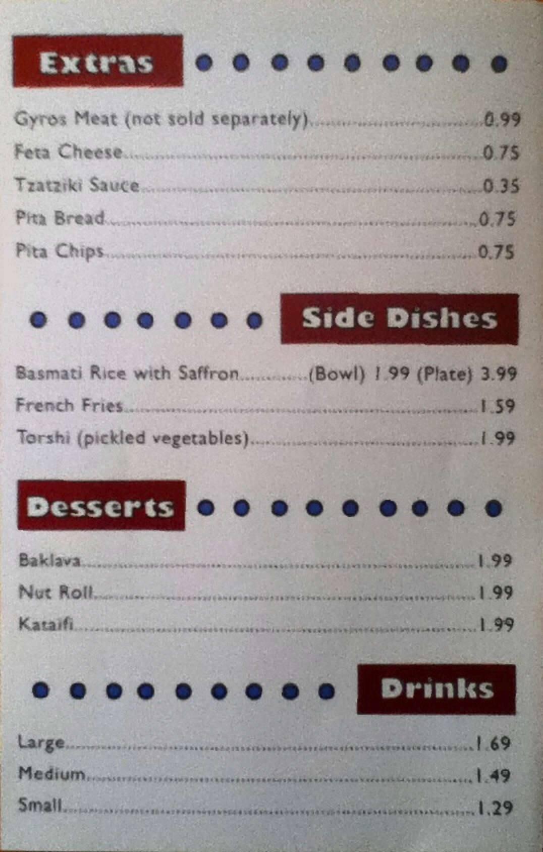 Menu at Briar Mart cafe, Colorado Springs, N Academy Blvd