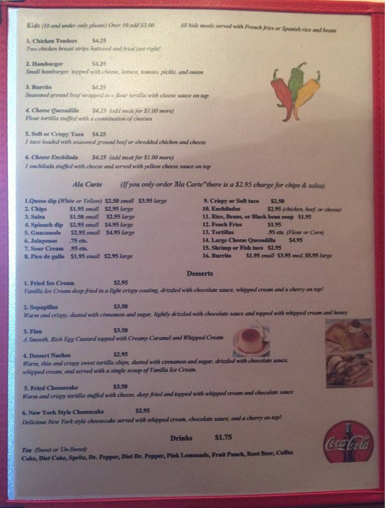 Menu at Joses Restaurant & Grill, Magee