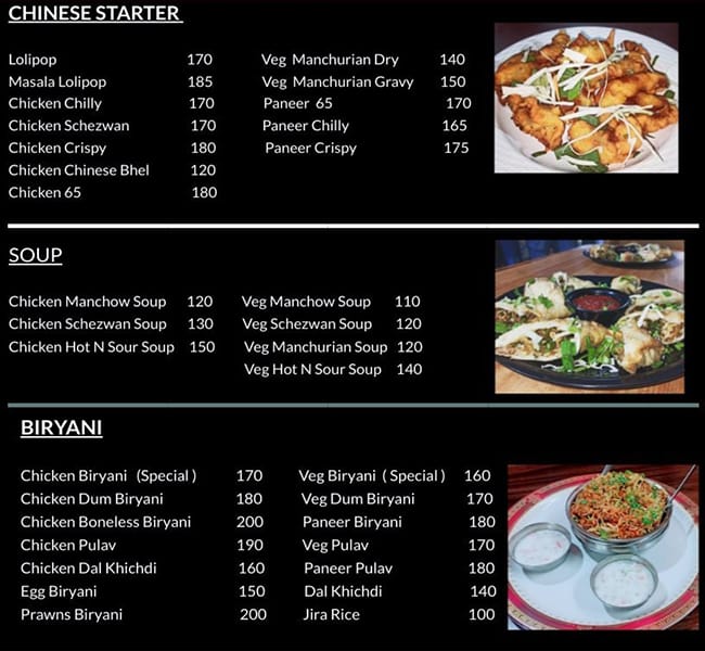 Menu at LEELA Restro., Mumbai