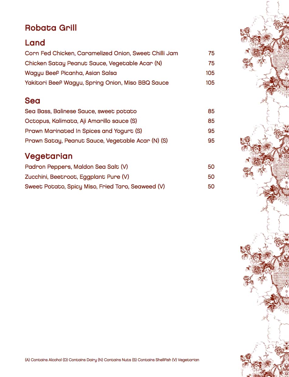 Menu at Buddha Bar, Dubai, Al Emreef Street