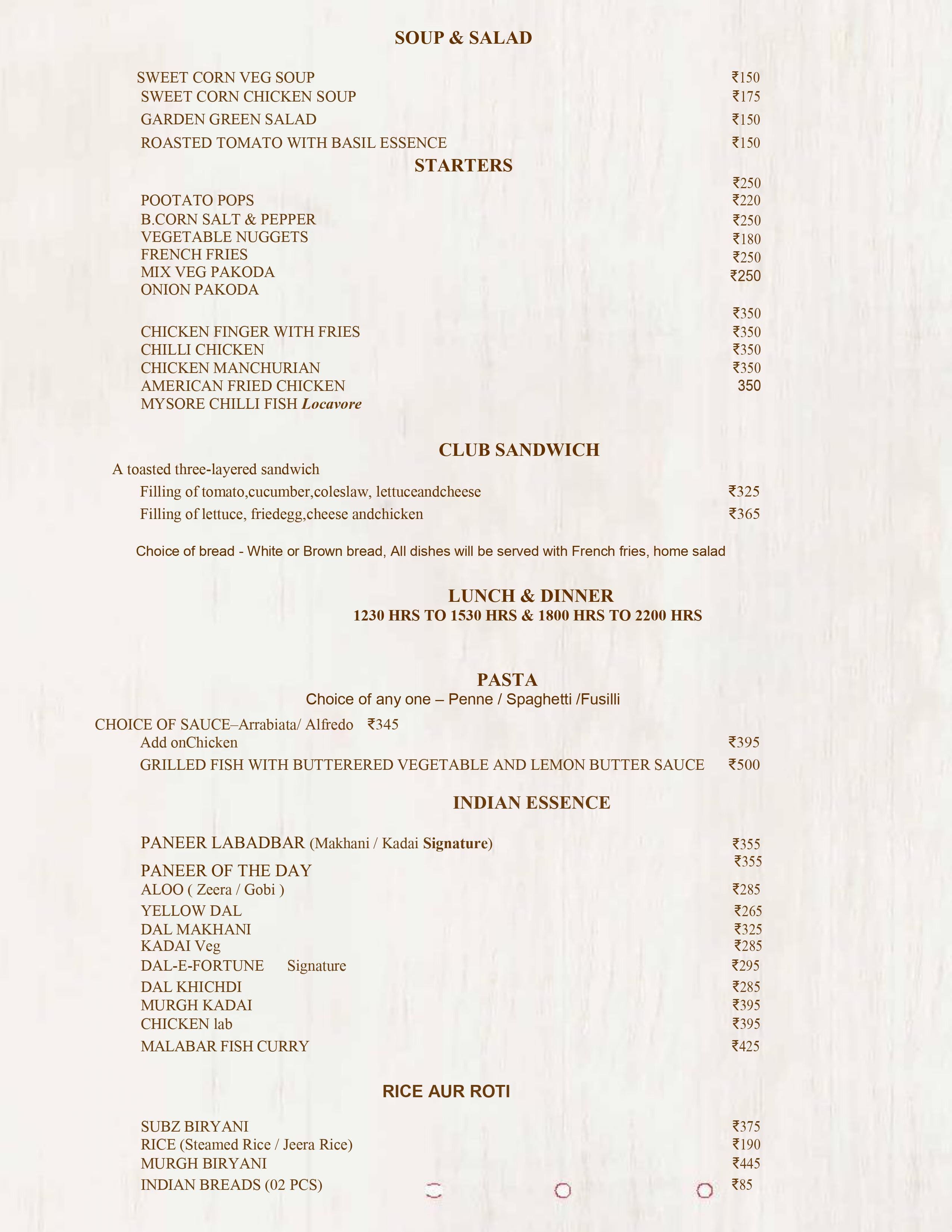 Zodiac restaurant menu - Horoscopeaz.com