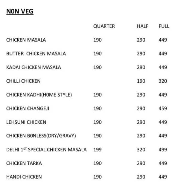 Menu at Delhi 6 Restaurant, Jaipur, 2VJV+543