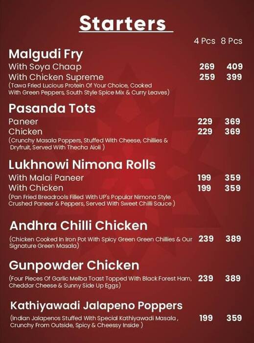 Menu of Namaste, Andheri Lokhandwala, Andheri West, Mumbai