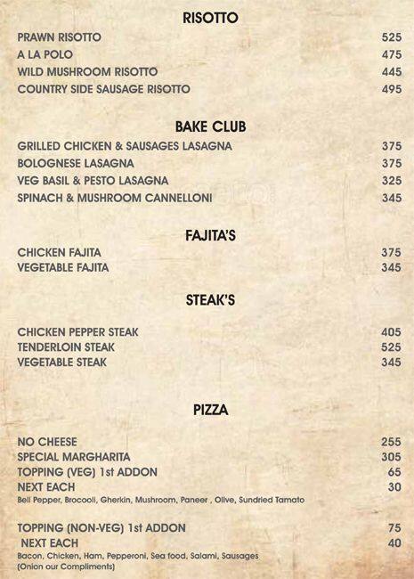 Menu at 1 Cafe Lounge, New Delhi, M 89/90