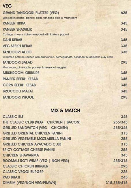 Menu at 1 Cafe Lounge, New Delhi, M 89/90