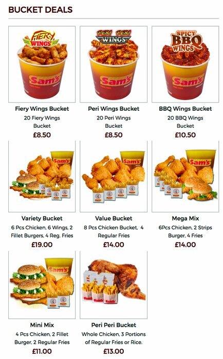 Menu at Sami's Restaurant, Borehamwood