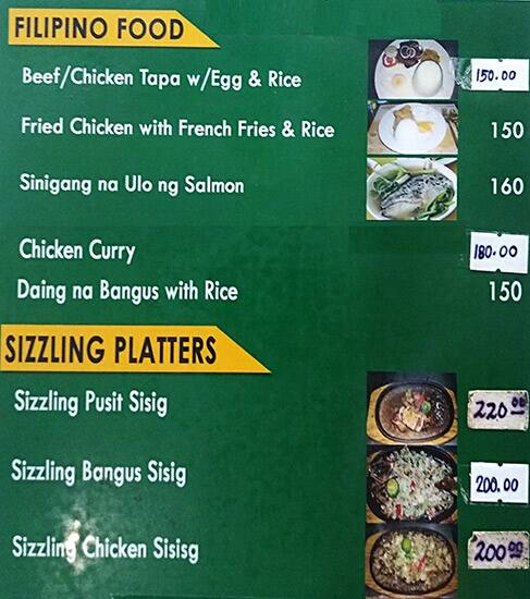Menu at Abshar Fastfood restaurant, San Juan