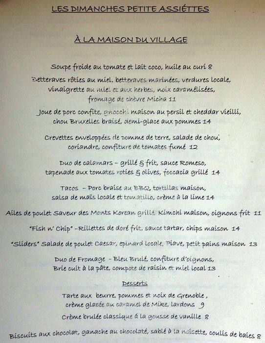 Menu at The Village House restaurant, Wakefield