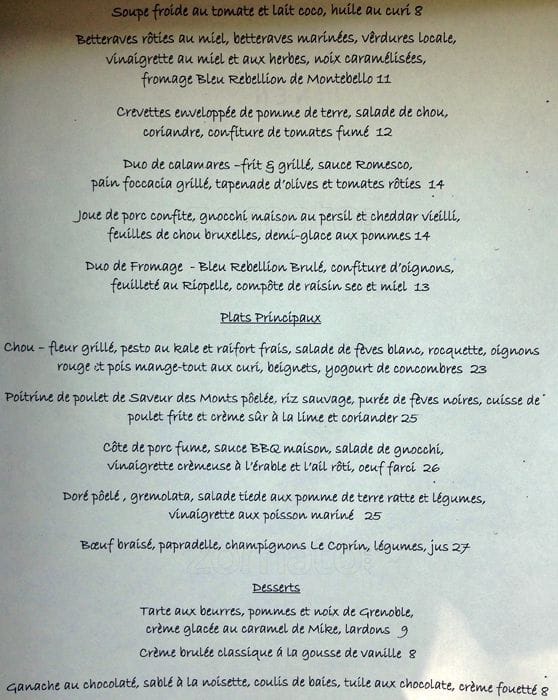 Menu at The Village House restaurant, Wakefield