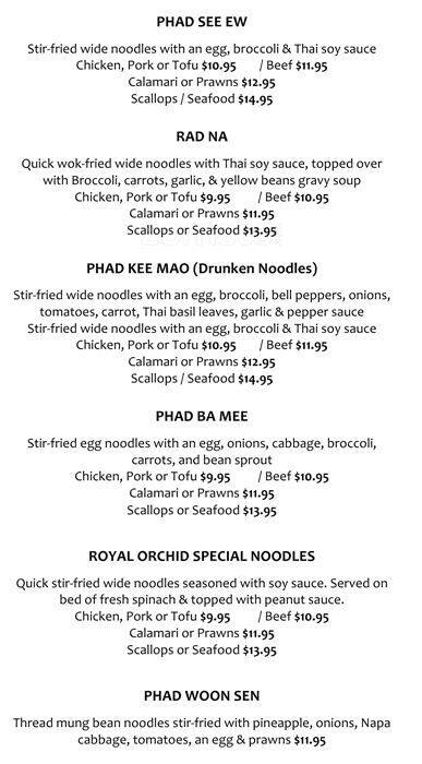 Menu at Royal Orchid Restaurant, Renton
