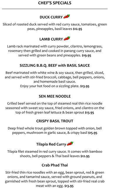 Menu at Royal Orchid Restaurant, Renton