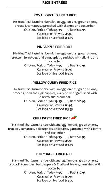 Menu at Royal Orchid Restaurant, Renton