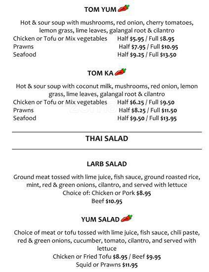 Menu at Royal Orchid Restaurant, Renton