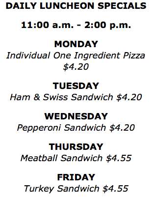 Menu at Tim's Pizza pizzeria, Independence, US-40