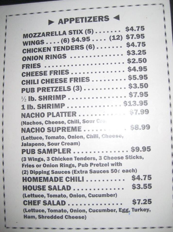 Menu at King's All-American Restaurant & Pub, Louisa