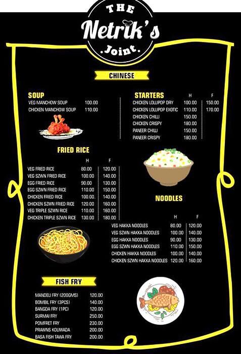 Menu of The Netrik's Joint, Nerul, Navi Mumbai