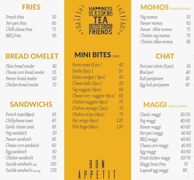 Menu of Anand Cafe, Medavakkam, Chennai