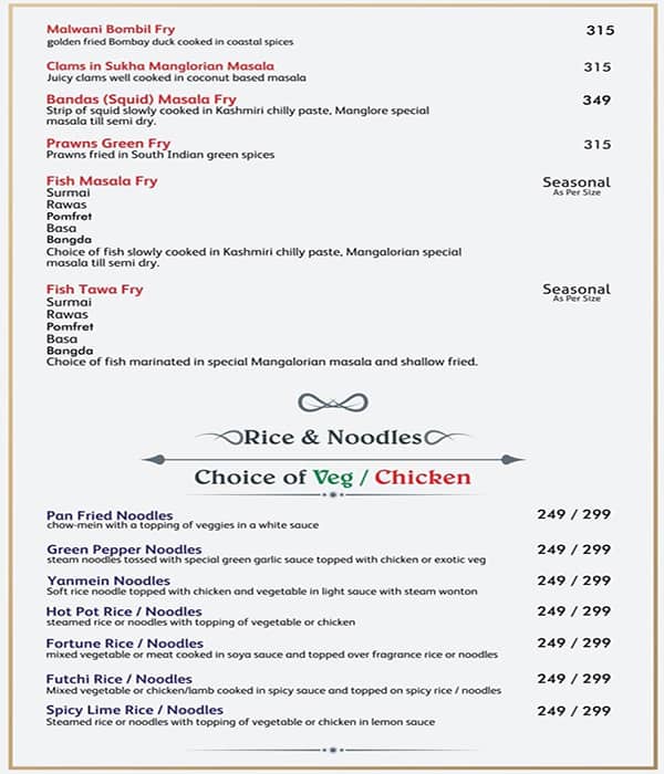 Menu at My Big Daddy's Kitchen, Mysore, Mysuru