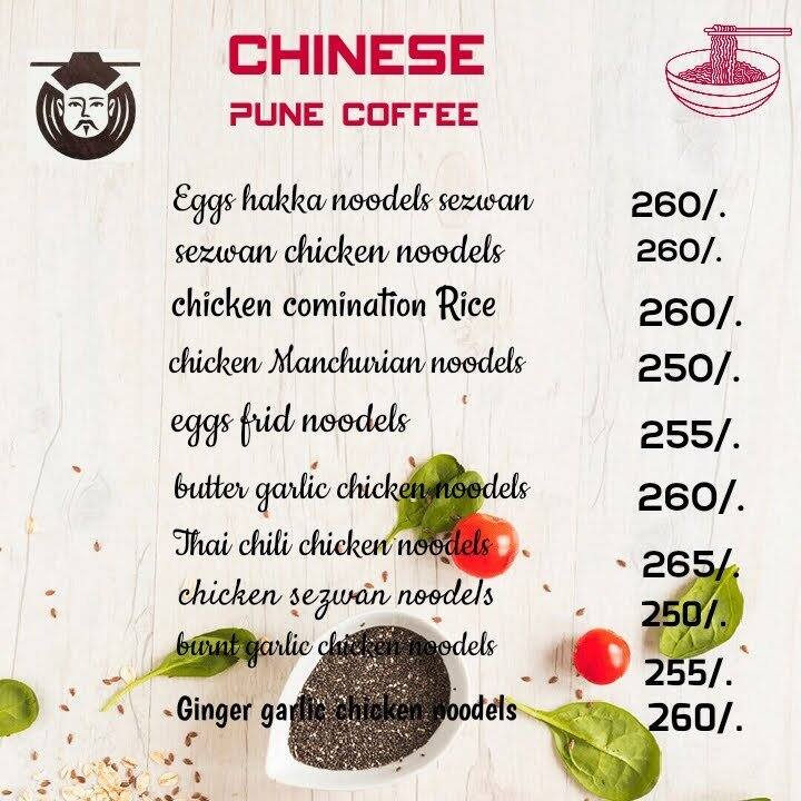 Menu of Pune cafe, Shivane, Pune