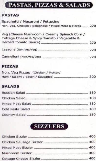 Menu of The Ghetto, Breach Candy, Mumbai