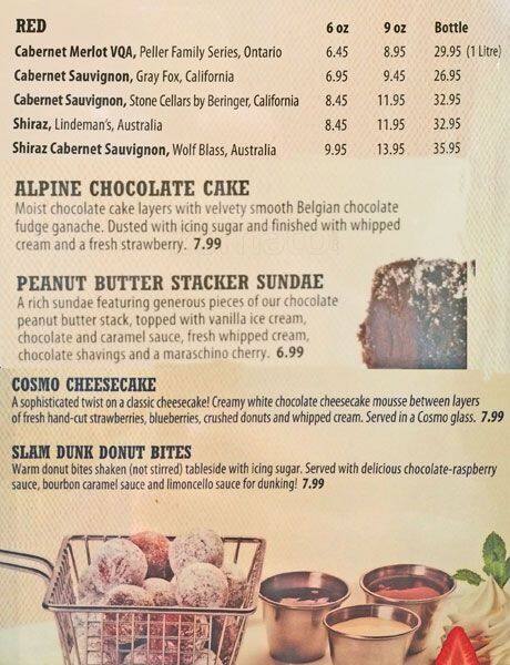 Carta del pub y bar Shoeless Joe's Sports Grill, Mississauga ...