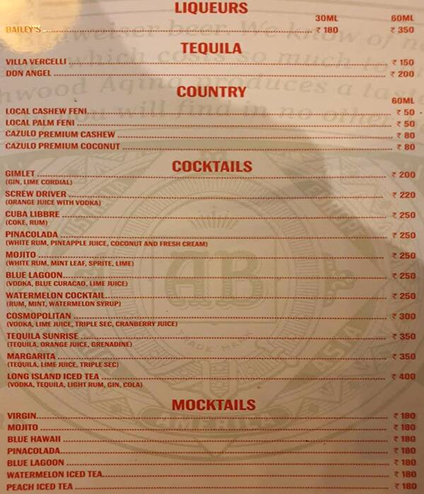 Menu at Cota Cozinha, Betalbatim