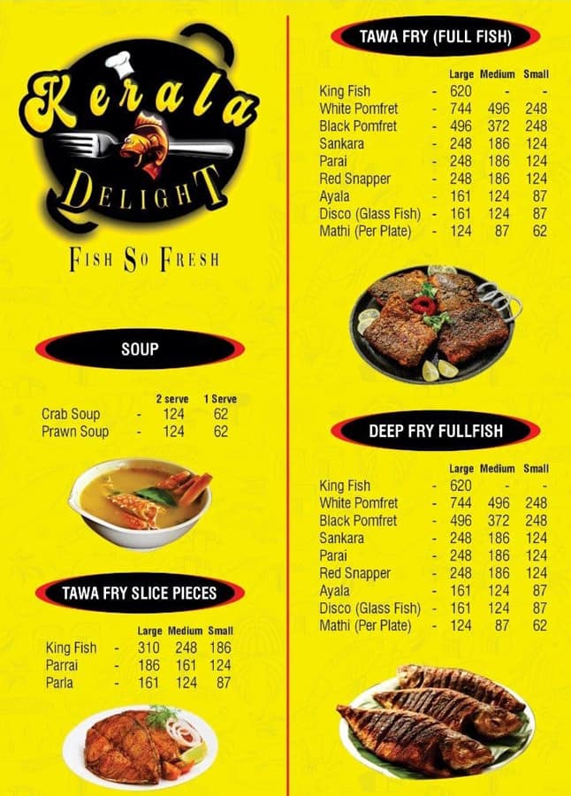 Menu of Kerala Delight, Suramangalam, Salem