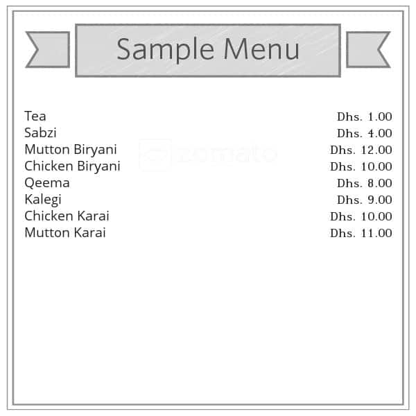 Menu at Al Naseeb Restaurant, Sharjah