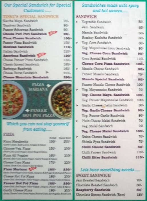 Tinku's Menu, Menu for Tinku's, YN Road, Indore - Zomato