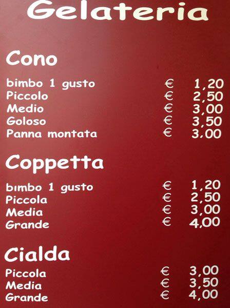 Menu da Il Gelato Matto pub & bar, Milano