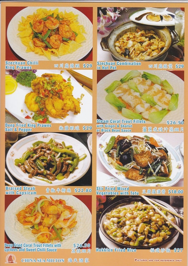 Menu at China Sea Milton restaurant, Milton, 60 Park Rd
