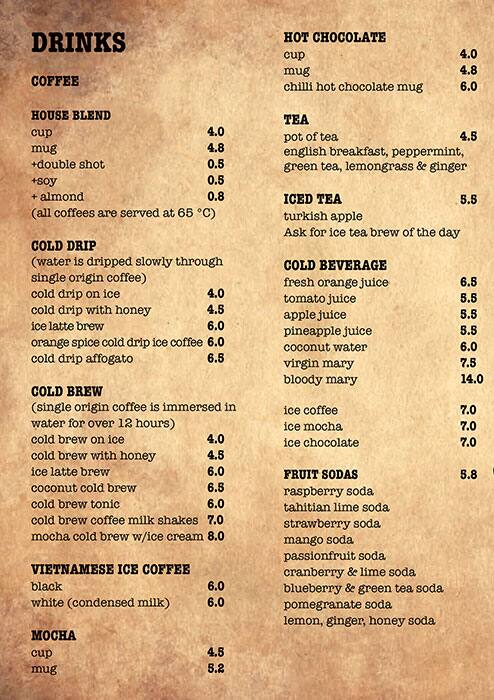 Menu at Spitfire Restaurant & Grill, Rosebud