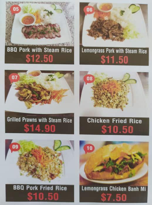 Menu at Urban Saigon restaurant, Salisbury