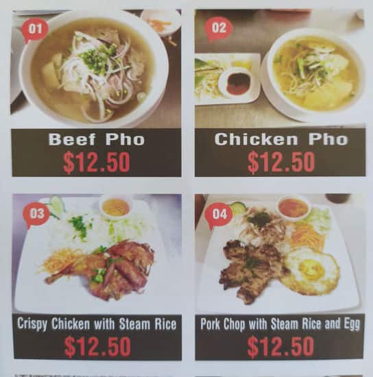 Menu at Urban Saigon restaurant, Salisbury