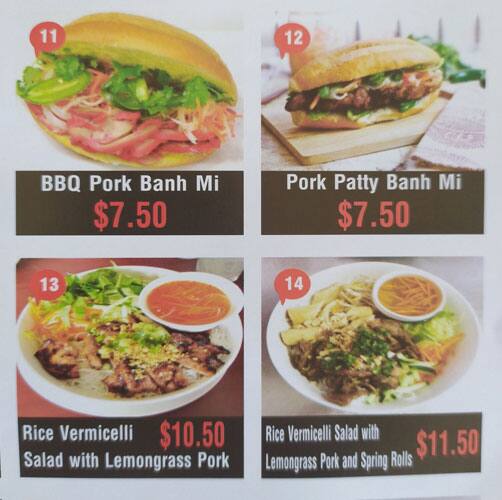 Menu at Urban Saigon restaurant, Salisbury