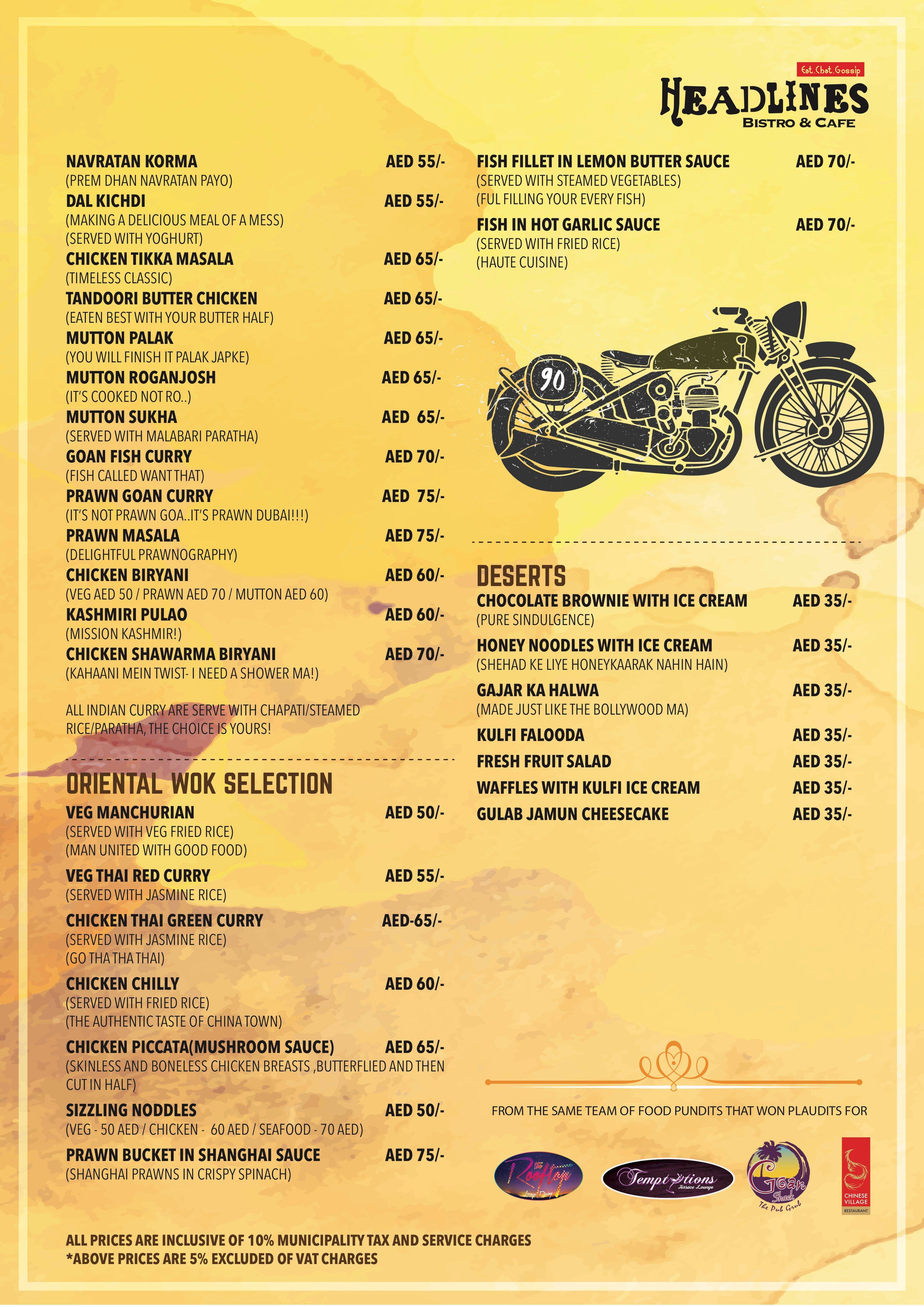 Headlines - Ibis Hotel Menu, Menu for Headlines - Ibis Hotel, Trade ...