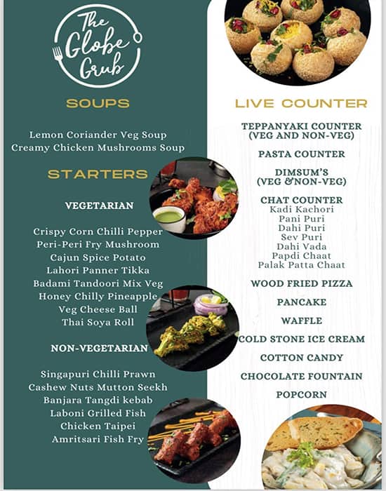 Menu of The Globe Grub, Gachibowli, Hyderabad