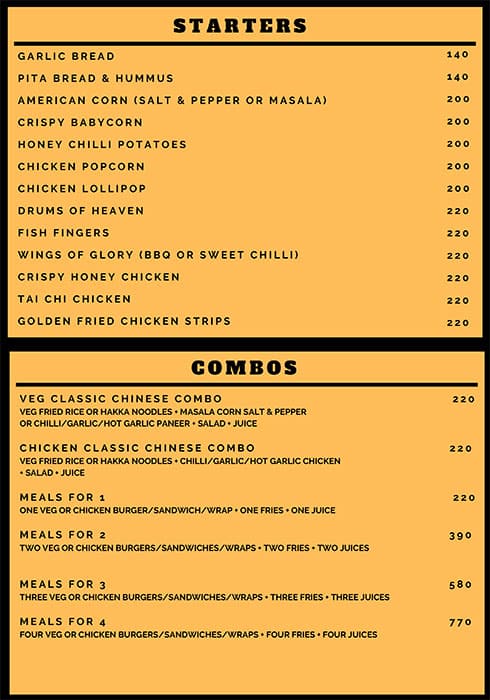 Menu at Cafe Gram, Guwahati, 104