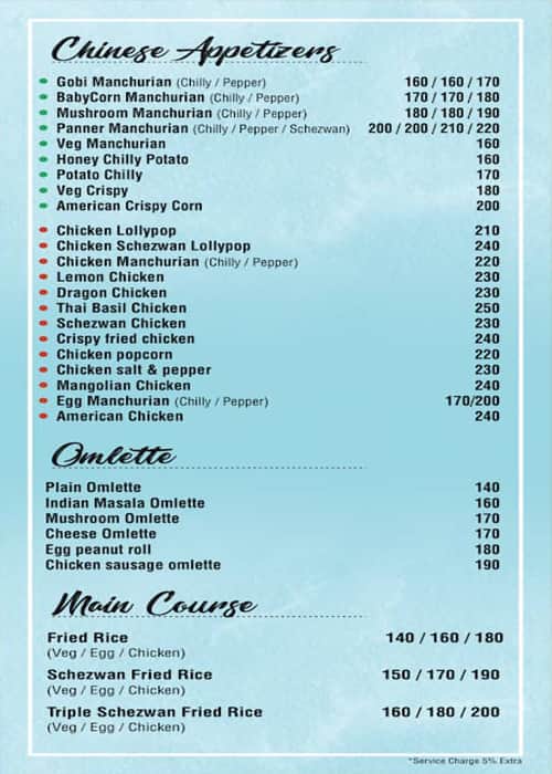 Menu at The illusion Cafe, Bengaluru