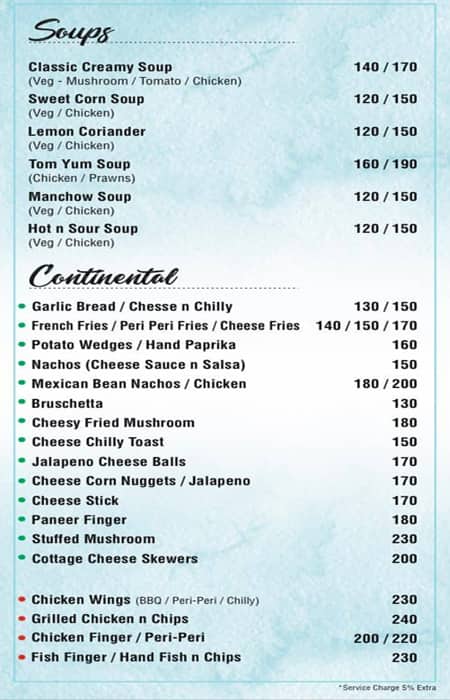 Menu at The illusion Cafe, Bengaluru