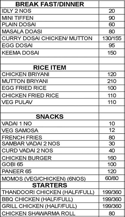 Menu at FOODKART CLOUD KITCHEN, Chennai