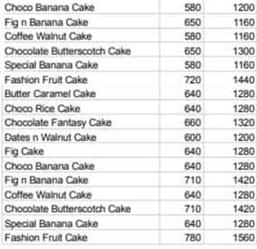 Menu at The Cake Bakers, Chennai, No.4/74C