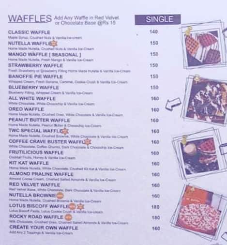 Menu of The Waffle Co, Bidholi, Dehradun