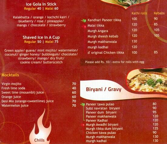 Menu at Snackeria, Mumbai, 3