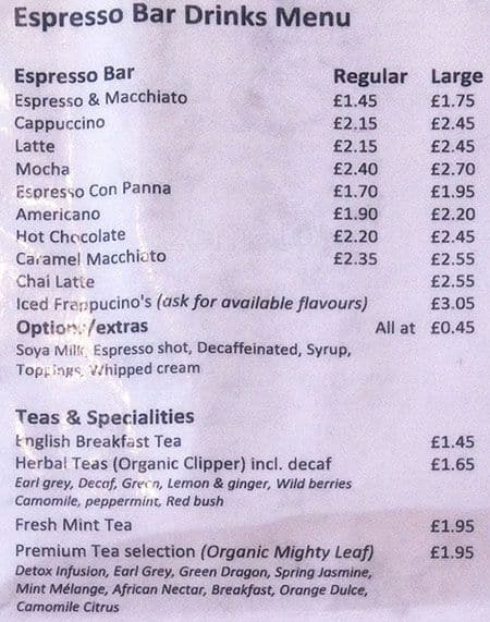 Menu at Walnuts Cafe Restaurant, Sidcup, 107 Main Rd