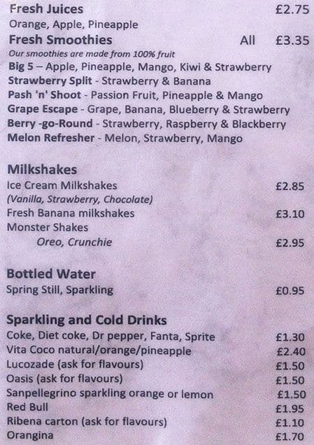 Menu at Walnuts Cafe Restaurant, Sidcup, 107 Main Rd