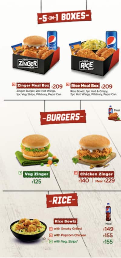 KFC Menu, Menu for KFC, Prahlad Nagar, Ahmedabad - Zomato