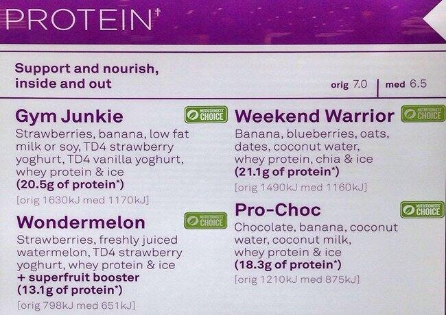 Menu at Boost Juice pub & bar, Fortitude Valley, 281 Brunswick St