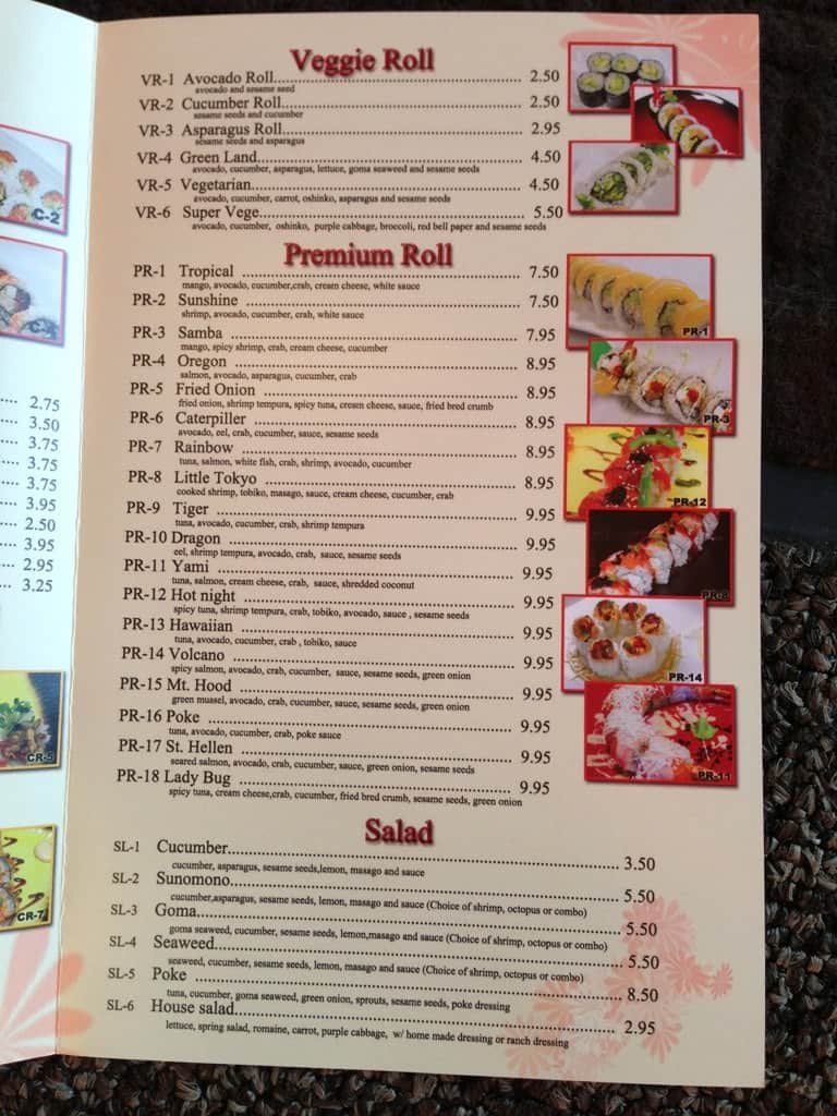 Menu at Yami Sushi & Teriyaki restaurant, Gresham, SW Highland Dr