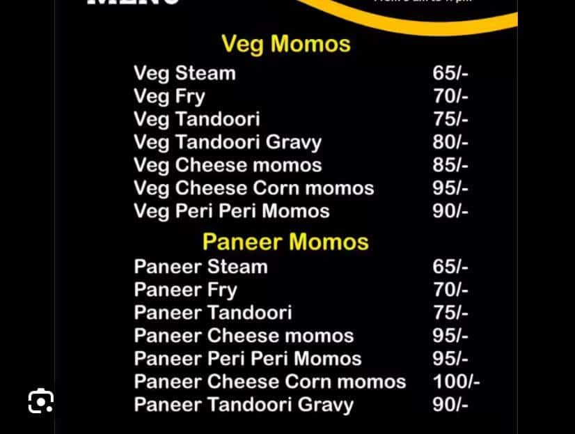 Menu of Momo Heaven, Nagawara, Bangalore
